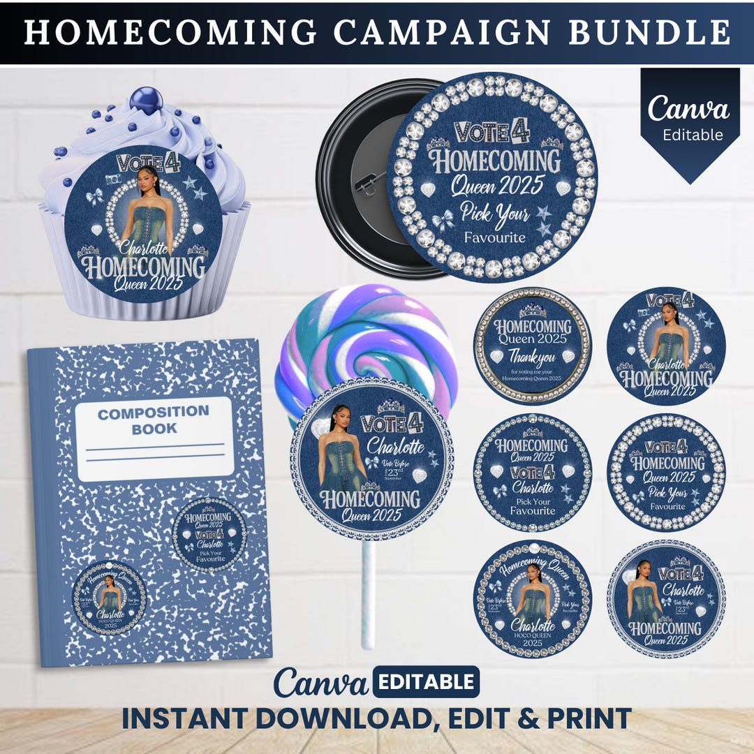 Vote Homecoming Stickers, Denim and Diamonds Class Campaign Sticker ...