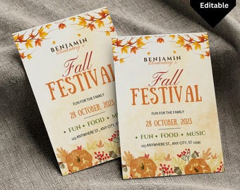 Fall Festival Invitation, Editable Fall Festival Flyer, Church Fall ...