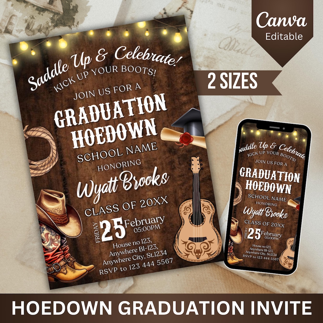 Western Graduation Invitation, Western Invitation, Grad Invitation ...