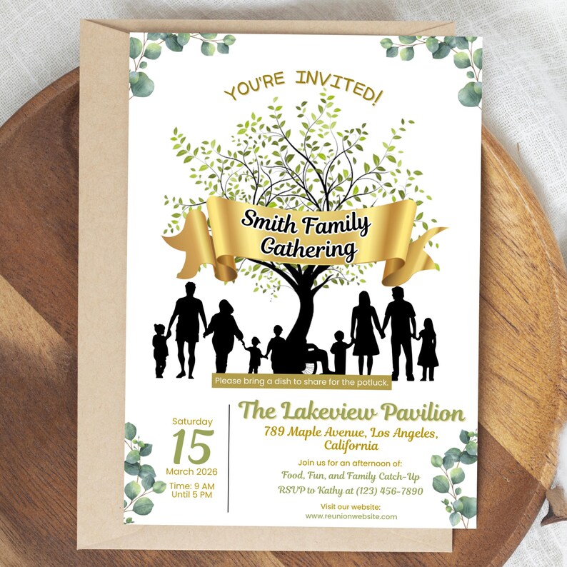 Family Reunion Invitation Family Tree Reunion Invite Editable Family ...