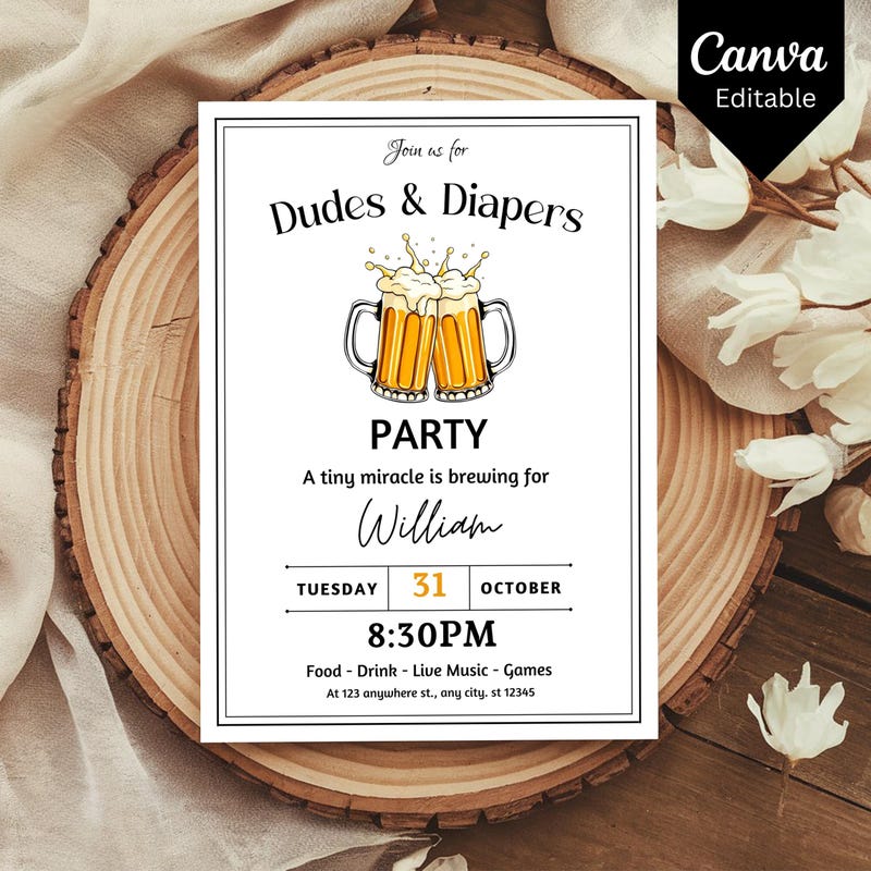 Diaper Party Invite Twins - Etsy