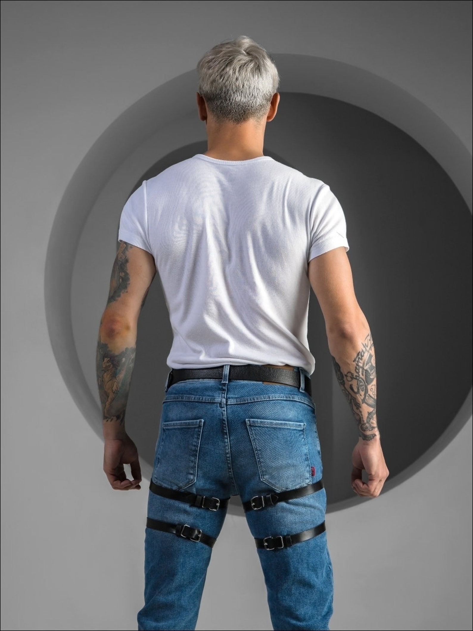 Leg Harness Men, Harness Belt for Men, Adjustable Leg Suspender, Pants ...