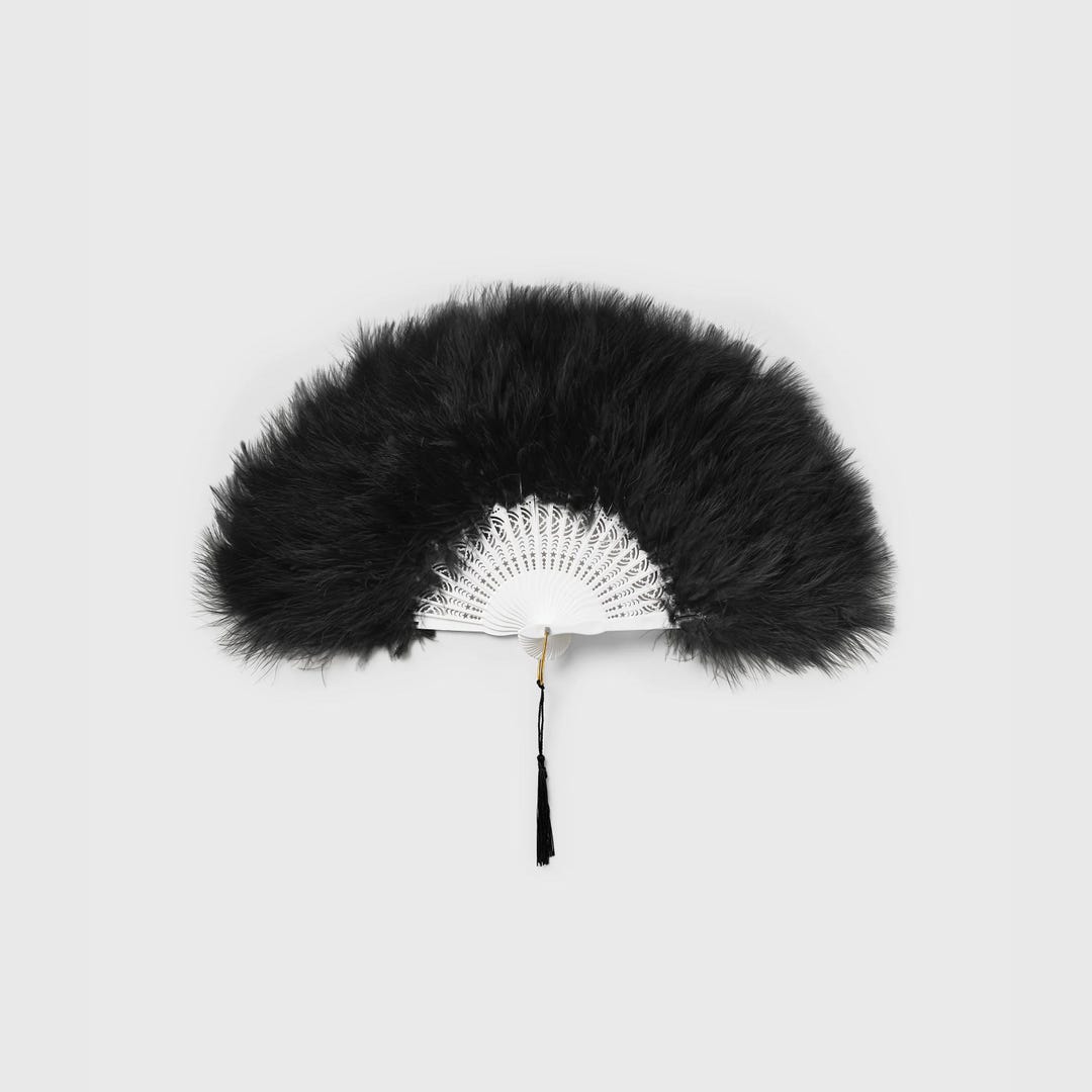 Marabou Feather Flapper Fan: 1920s Gatsby Party Accessory - Etsy