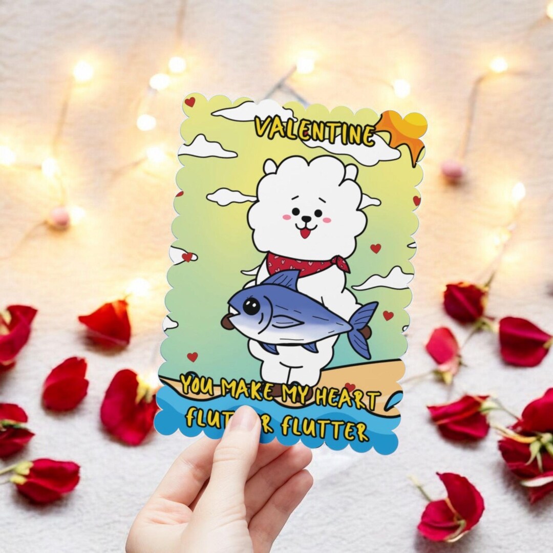 RJ BT 21, BTS Jin Inspired, Super Tuna, Kpop Valentine Card, 5x7, Cute ...