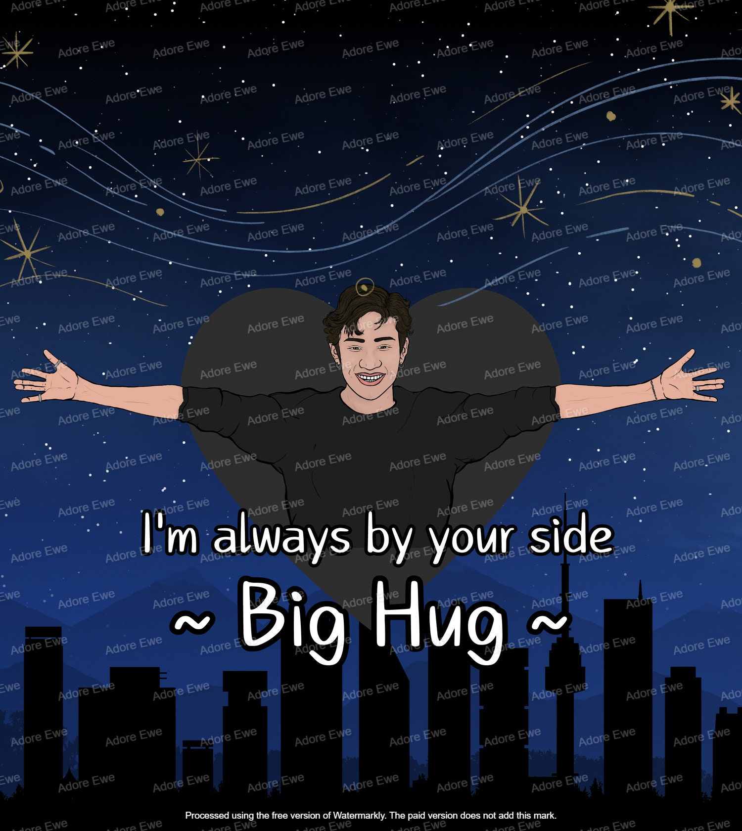 Channie Big Hug Hand-drawn Plush Blanket, Stray Kids, SKZ, Cozy Embrace ...