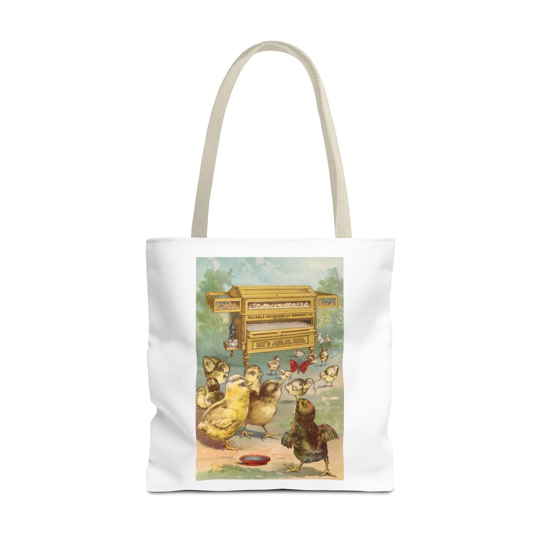 Farmhouse Vintage Style Tote Bag Chicks and Butterflies - Etsy