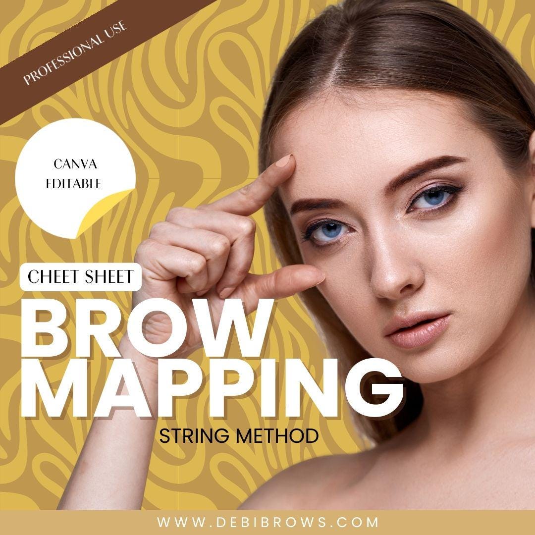 Brow Mapping Cheat Sheet, String Method for Brow Artists, 6-page ...