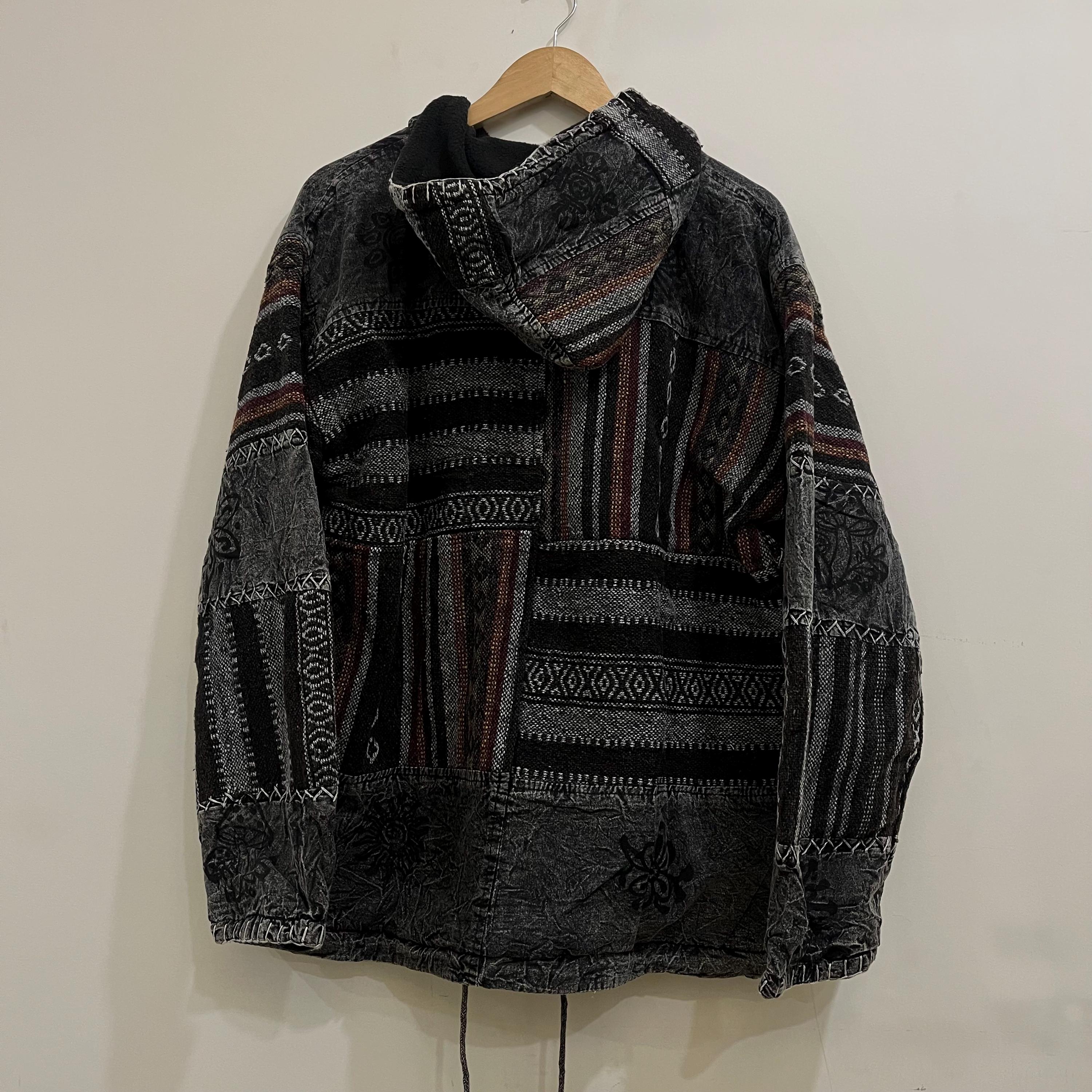 Handmade Himalayan Threads Jacket – Handwoven Wool Fleece Boho Coat ...