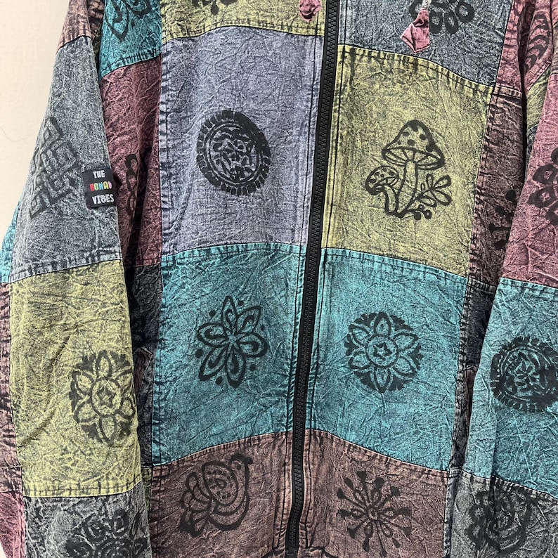 Handmade Nepalese Boho Jacket, Multicolour Handwoven Wool Fleece Coat ...