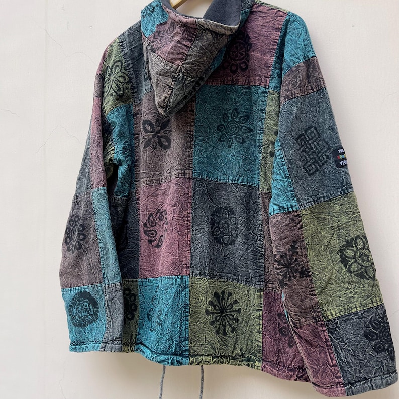 Handmade Nepalese Boho Jacket, Multicolour Handwoven Wool Fleece Coat ...