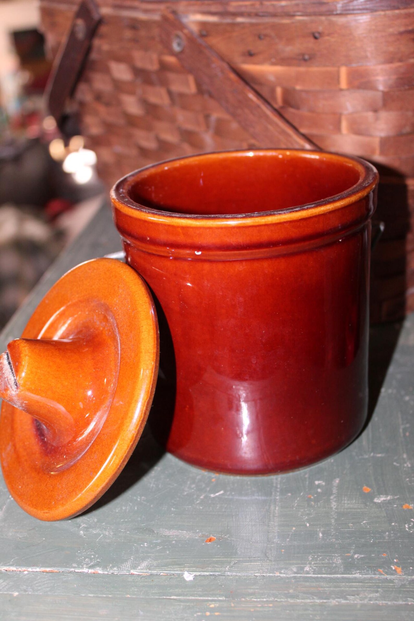 Vintage Figi's Cheese Crock: 1988 Christmas Stoneware Jar With Wire ...