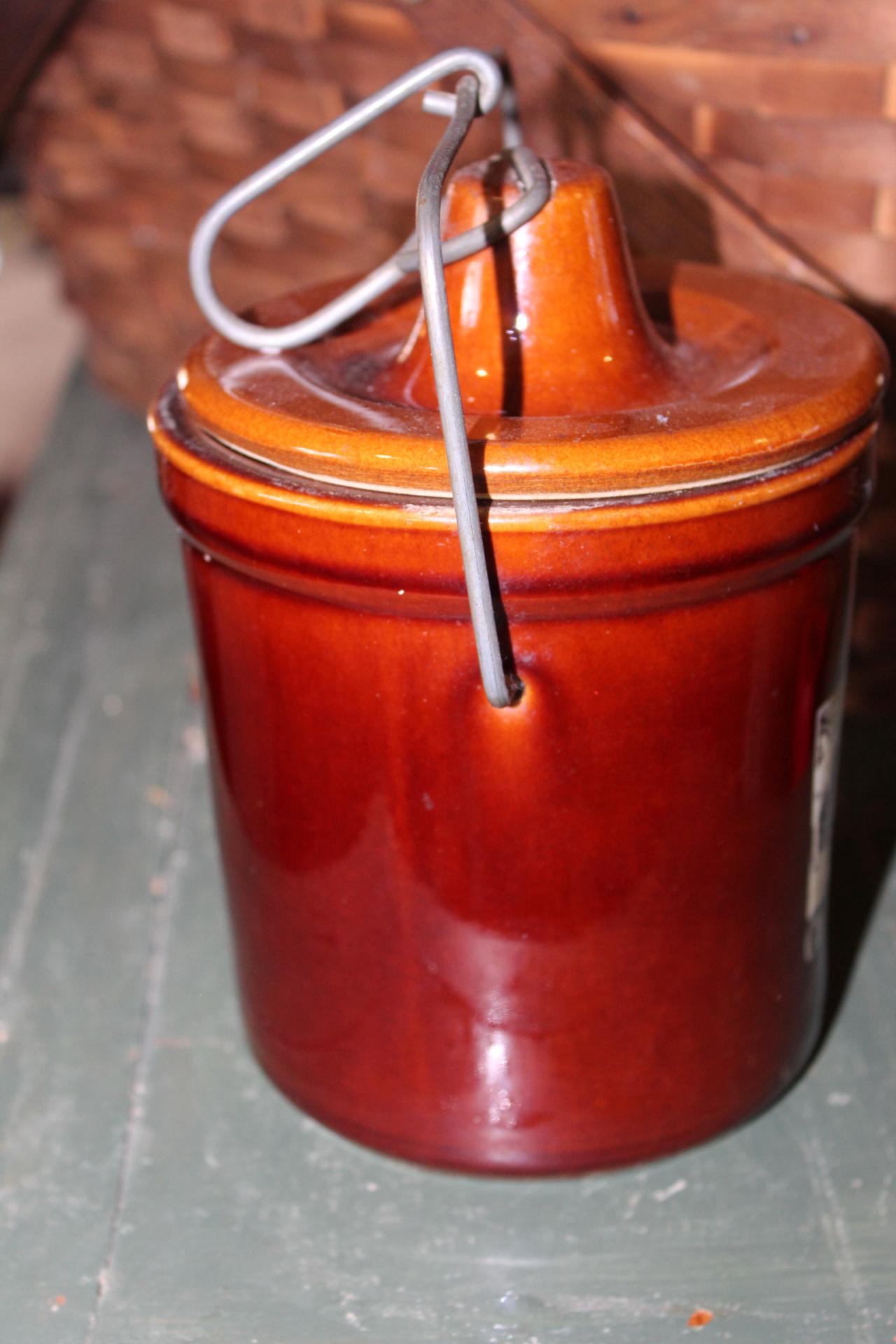 Vintage Figi's Cheese Crock: 1988 Christmas Stoneware Jar With Wire ...