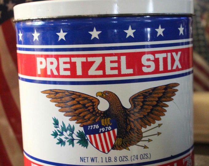 Vintage 1976 Gibble’s Bicentennial Pretzel Stix Tin – Patriotic Eagle ...