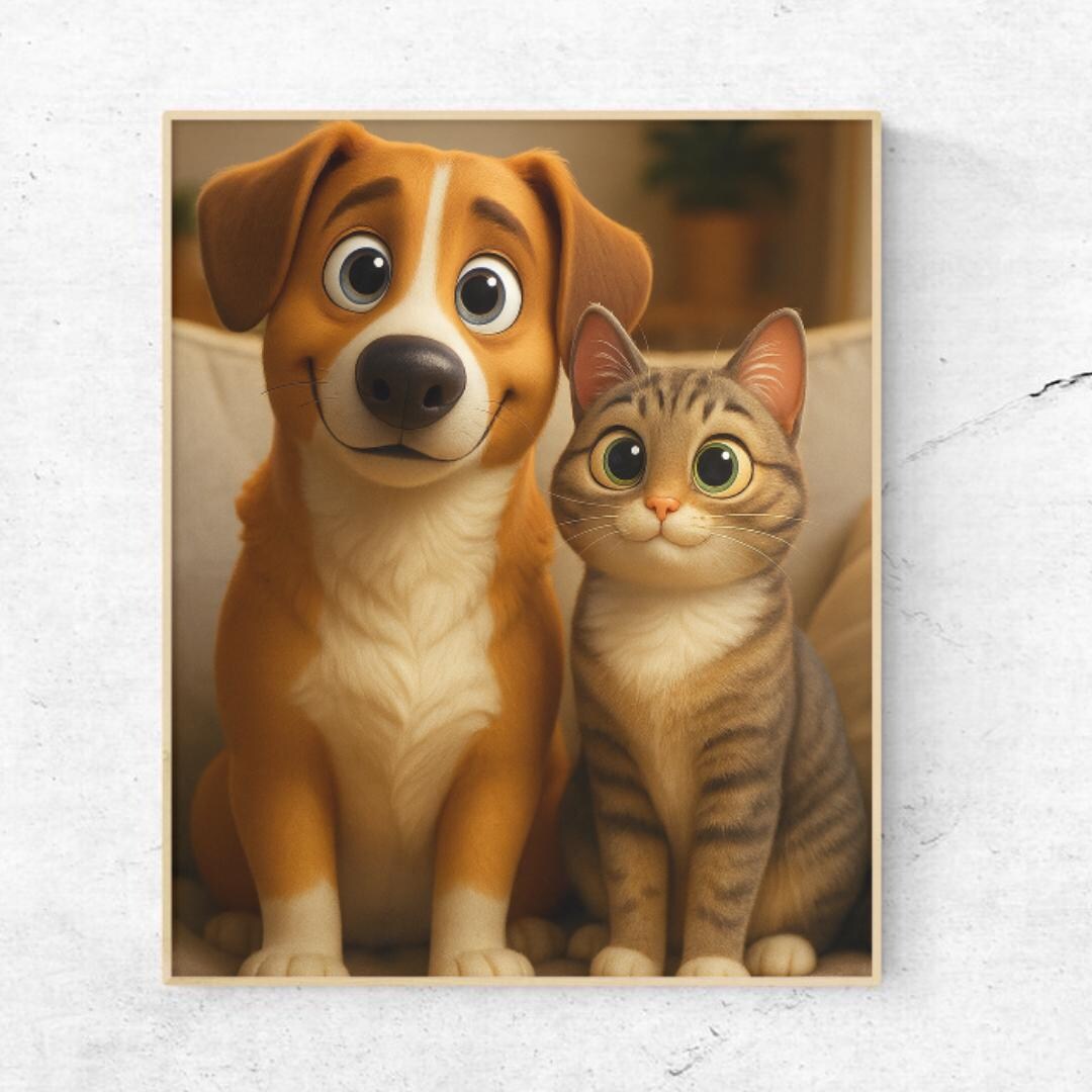 Custom Pixar Pet Portrait | Dog, Cat or Rabbit as Disney Inspired 3D ...