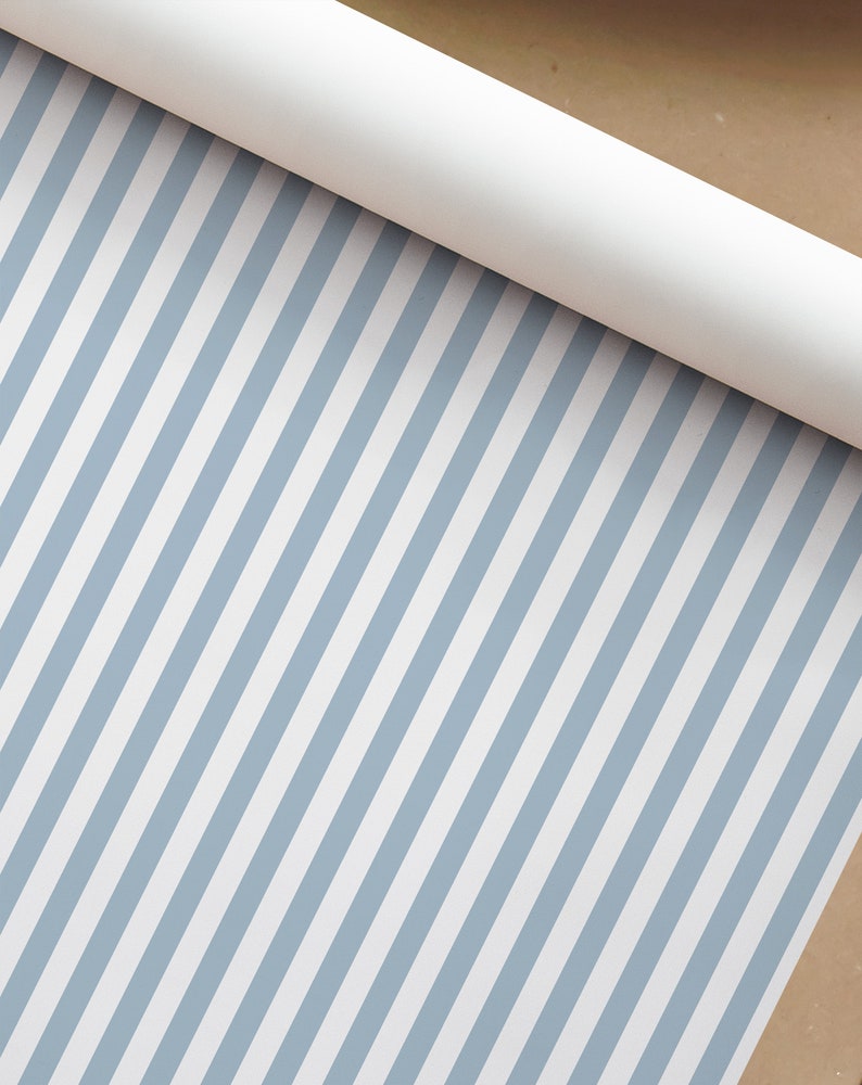 Blue Stripes simple pattern, Minimalistic wallpaper, Stripe wall mural, Kids room mural, Boys ...