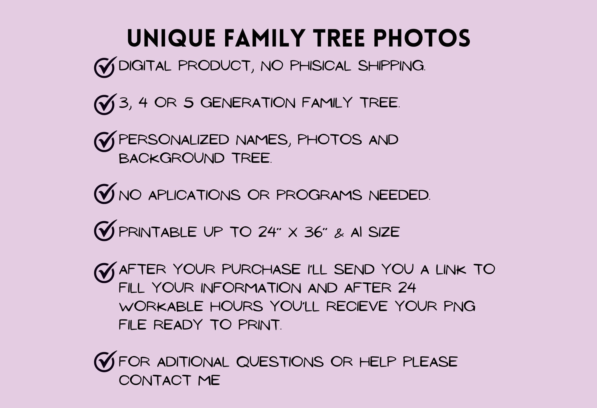 Personal Family Tree Print, Customizable Design for T-shirts, Frames ...