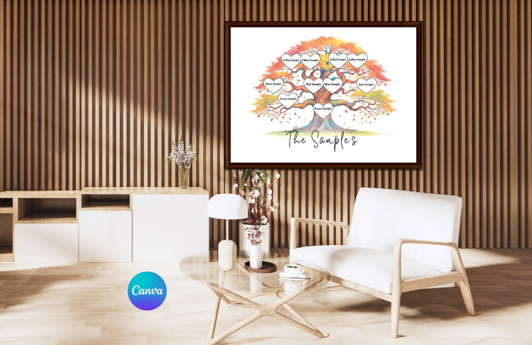 Editable Heart Tree Template Visualize Your Family History OR Make a ...
