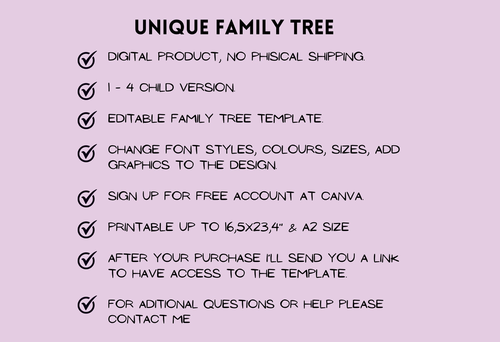 Customizable Descendant Family Tree Chart Printable Ancestry Wall Decor ...