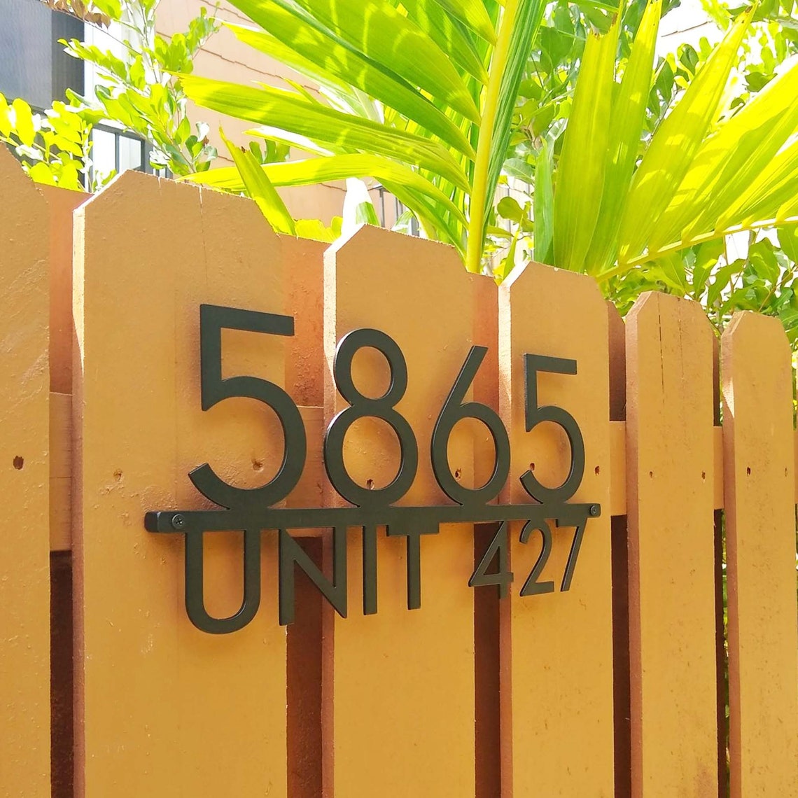 Custom Modern House Numbers Sign Metal Address Plaque Front Porch Sign ...