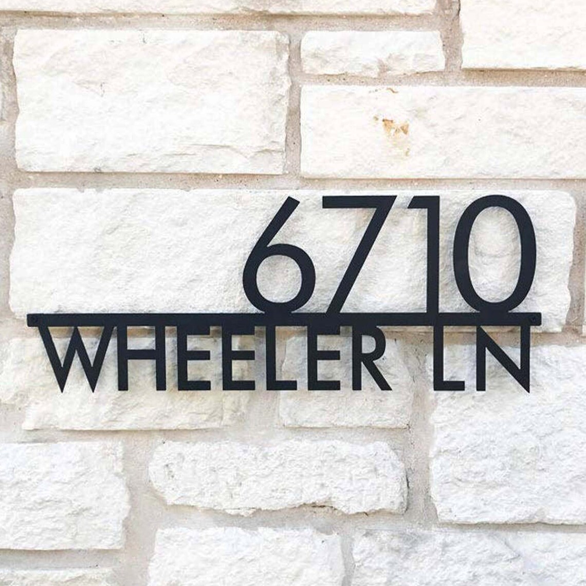 Custom Modern House Numbers Sign Metal Address Plaque Front Porch Sign ...
