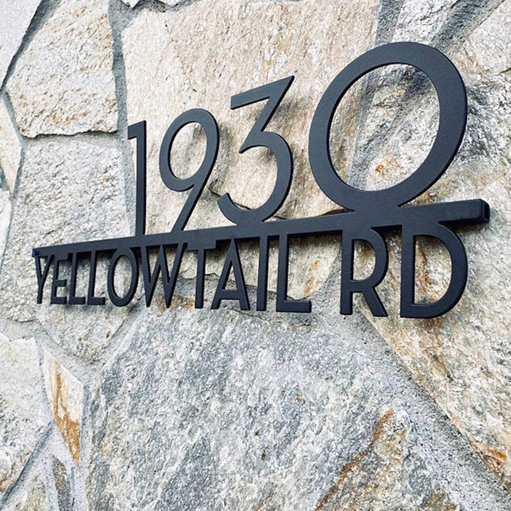 Custom Modern House Numbers Sign Metal Address Plaque Front Porch Sign ...