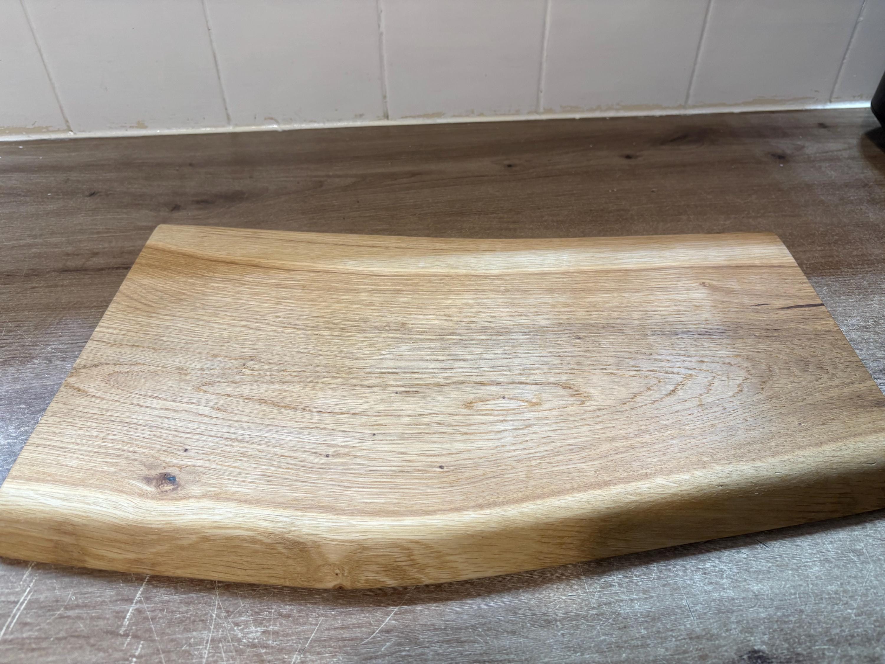 Large Oak Curvy Live Edge Chopping Board - Etsy