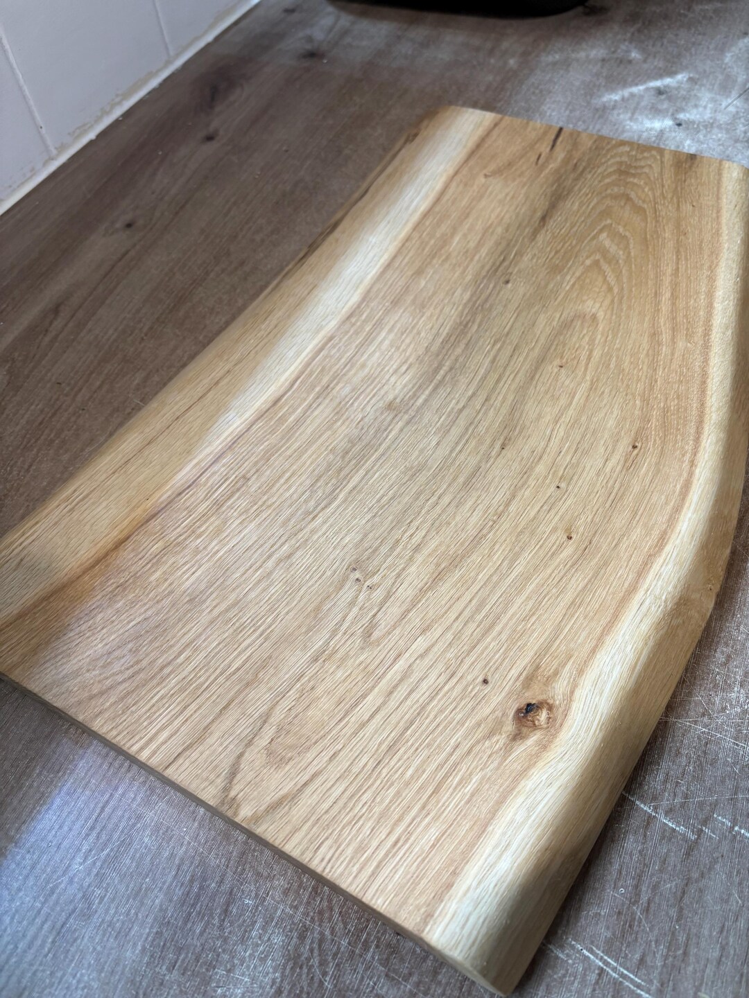 Large Oak Curvy Live Edge Chopping Board - Etsy