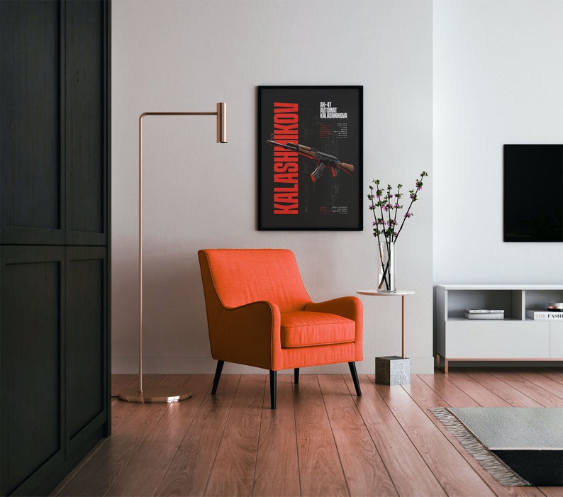 AK-47 Poster Kalashnikov Rifle Printed AK 47 Featuring Specifications ...