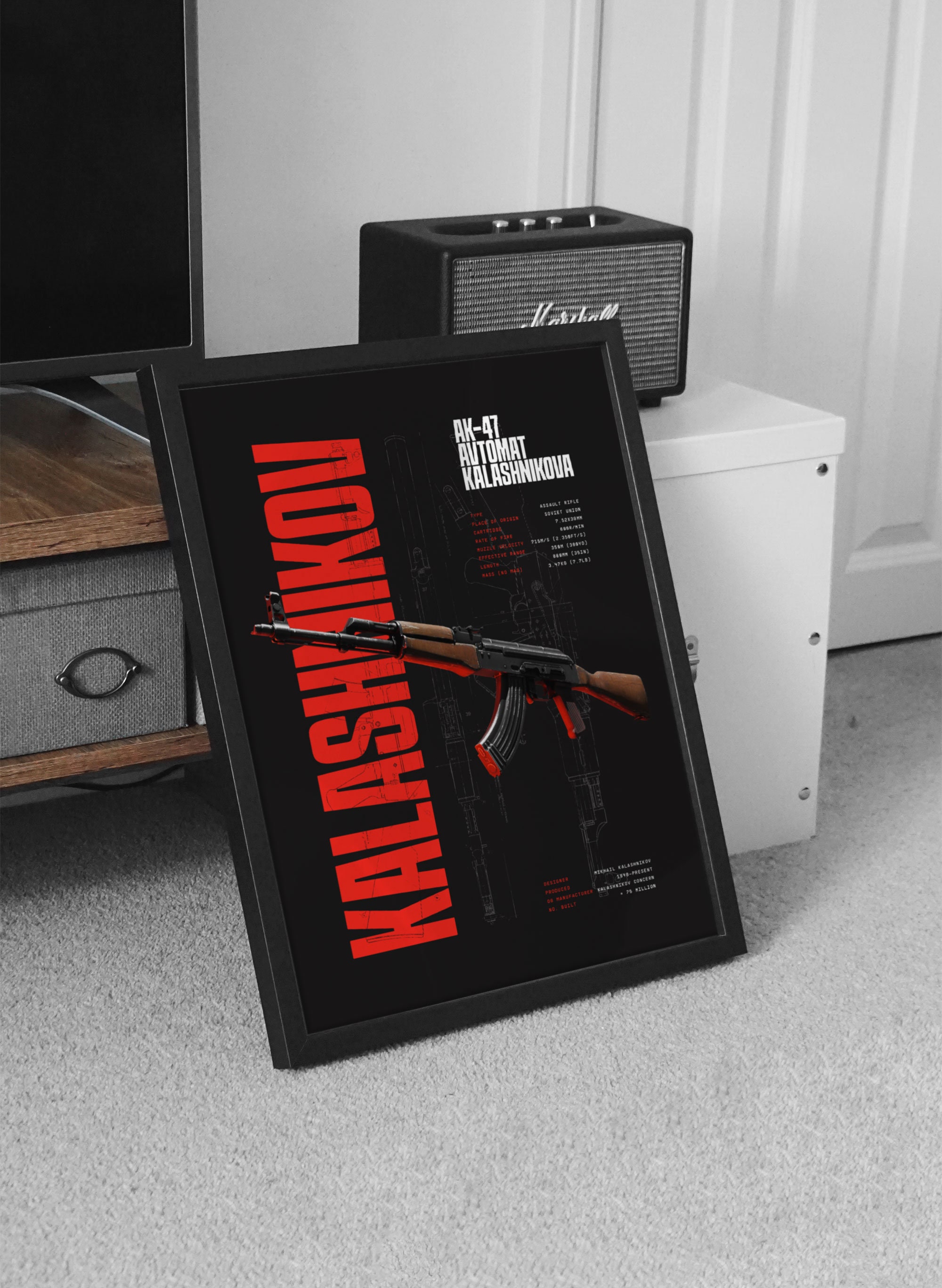 AK-47 Poster Kalashnikov Rifle Printable AK 47 Poster Featuring ...