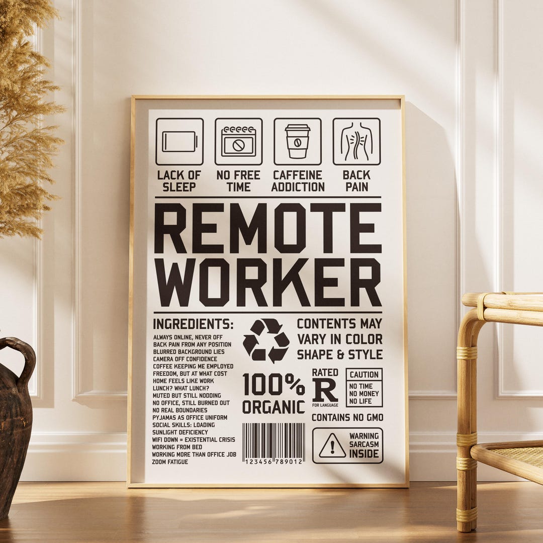Remote Worker Home Office Wall Art, Work From Home Decor, Freelance ...