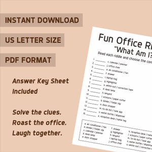 Printable Icebreaker Team Building Office Fun Riddle Party Game ...