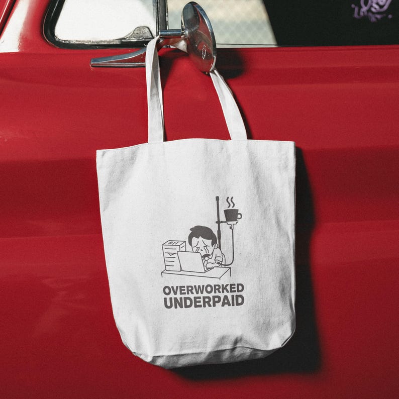 Overworked Underpaid SVG, New Coworker Gift, Corporate Reality Swag PNG ...