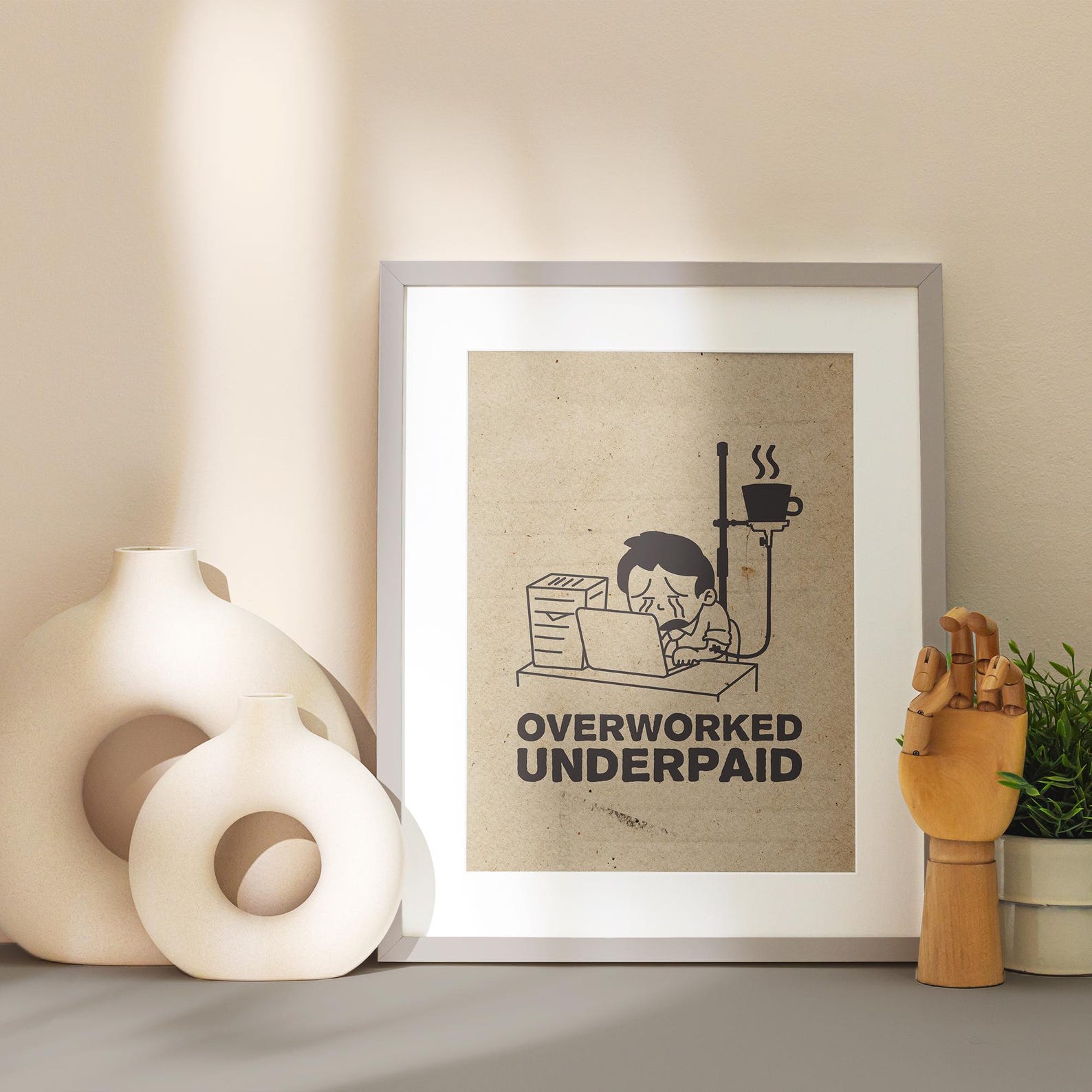Overworked Underpaid SVG, New Coworker Gift, Corporate Reality Swag PNG ...