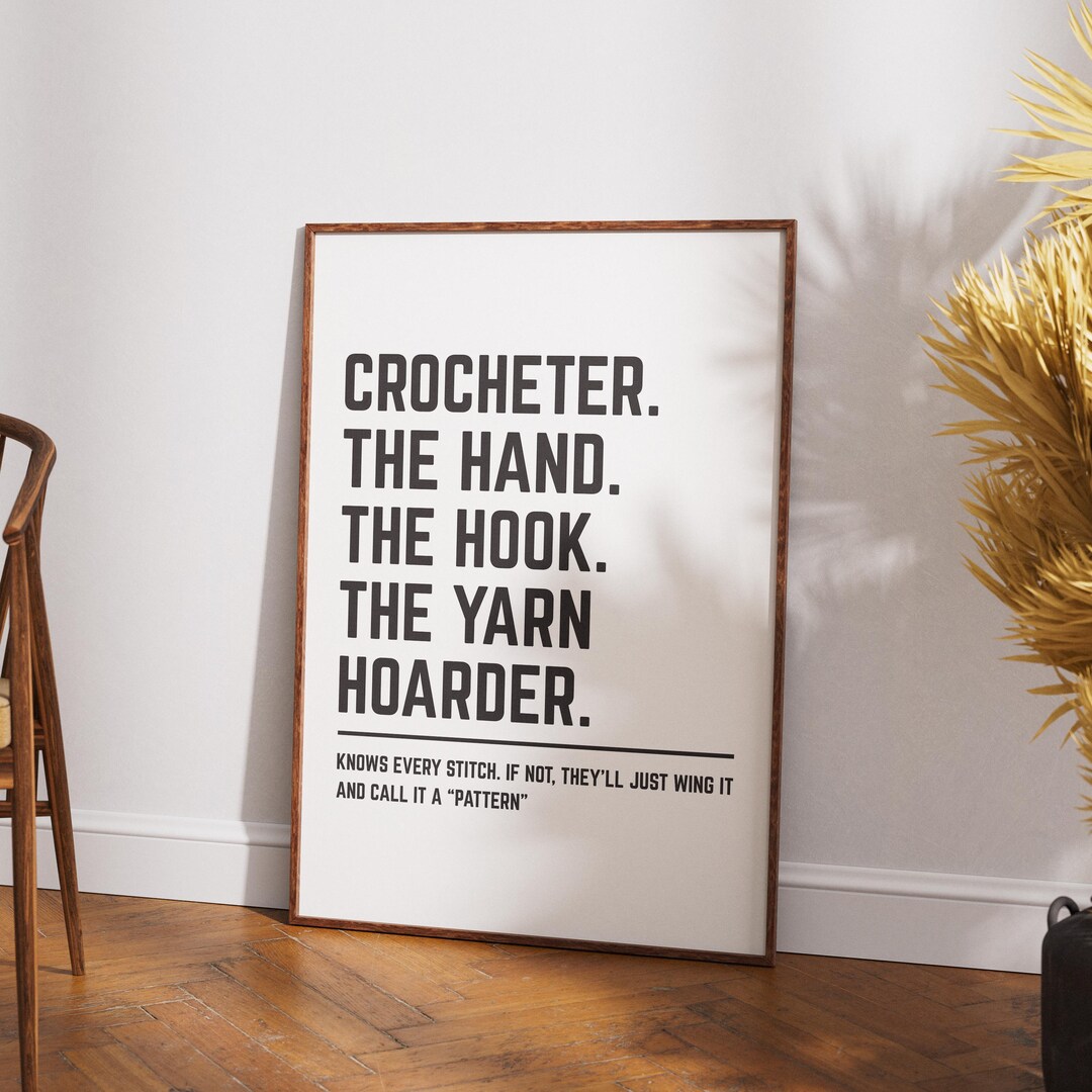 Crocether Yarn Hoarder Wall Art, Funny Minimalist Printable Poster ...