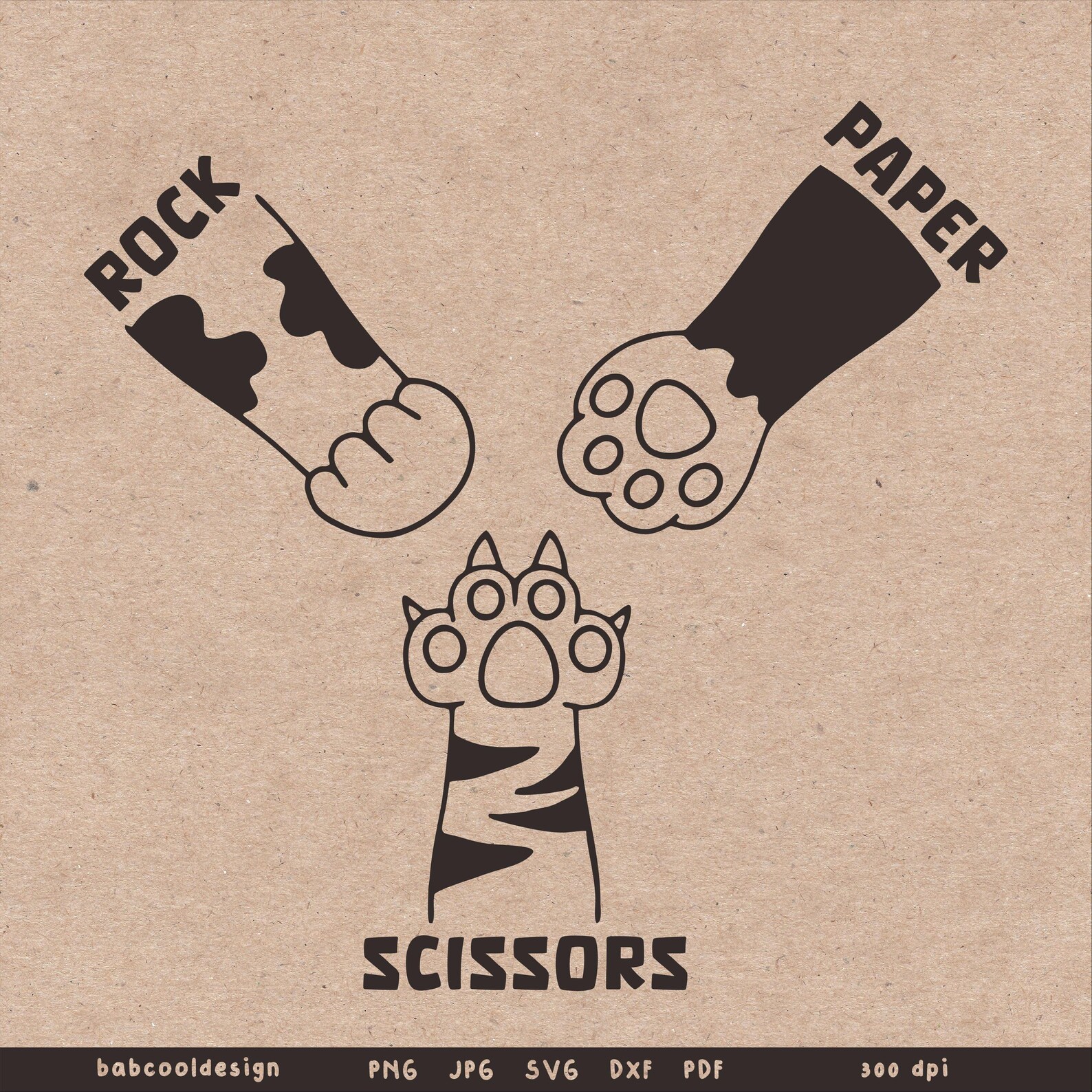Cat Scissors Rock Paper SVG, Cat Paw Clipart, Pet Lover Gift, Vetenary ...