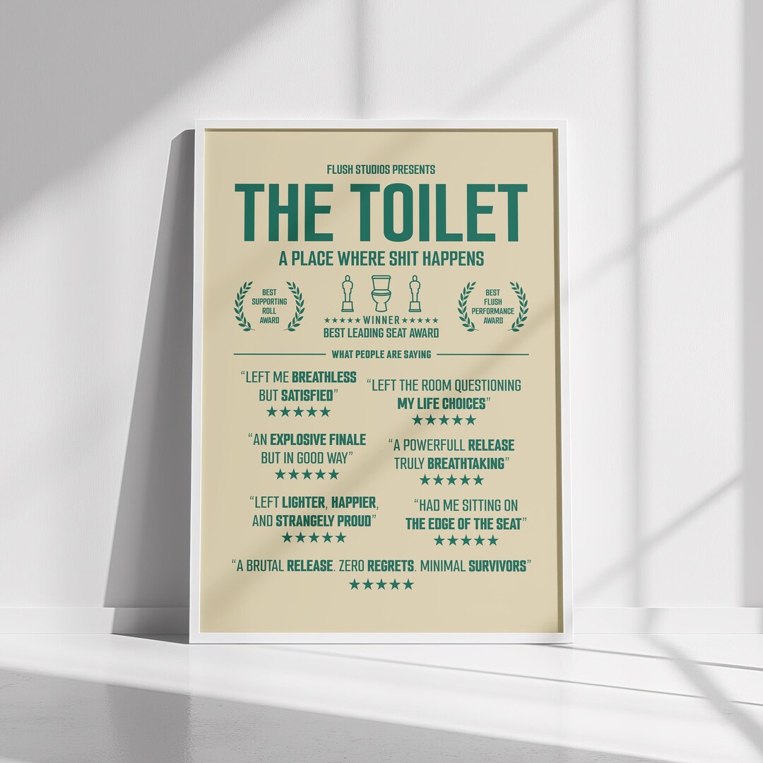 Toilet Five Star Audience Review Award: Funny Bathroom Wall Decor ...