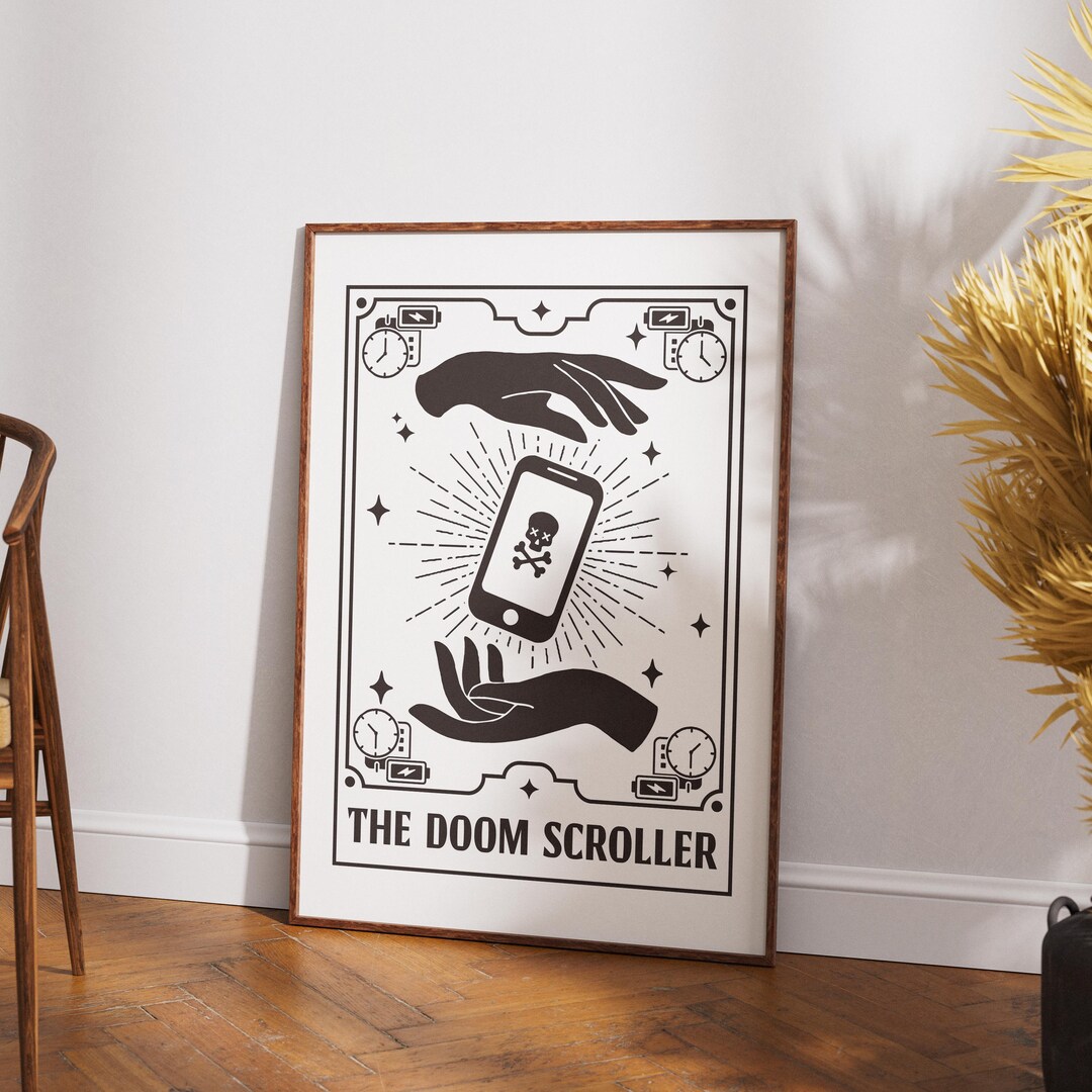 Funny Classroom Wall Art, the Doom Scroller Tarot Print, Gift for ...