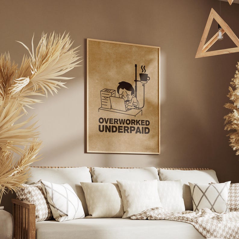 Overworked Underpaid SVG, New Coworker Gift, Corporate Reality Swag PNG ...