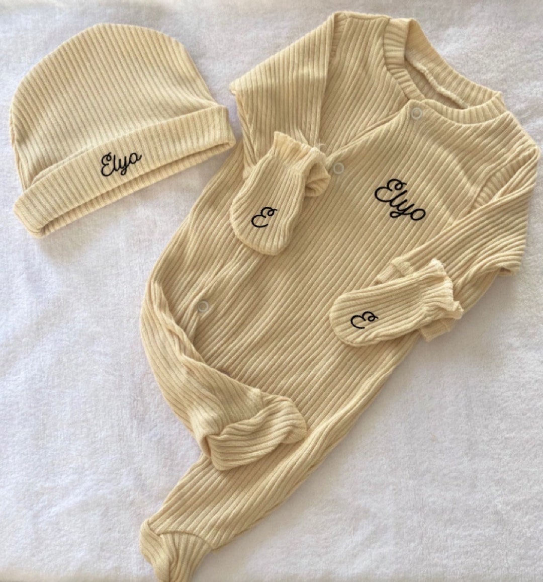 Personalized Birth Pajamas / Personalized Birth Outfit / Personalized ...