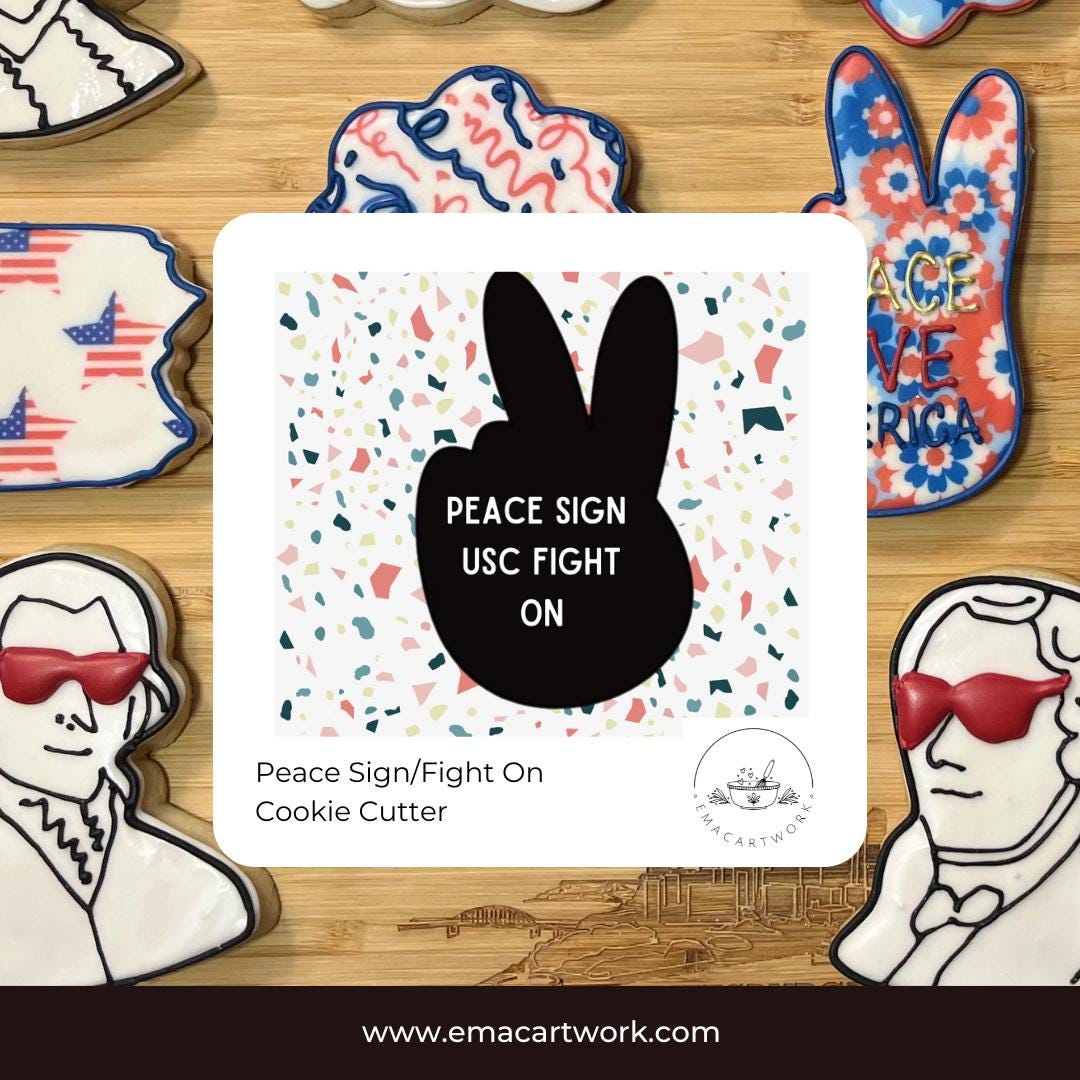 Peace Sign & University of Southern California Fight on Peace Sign "v ...