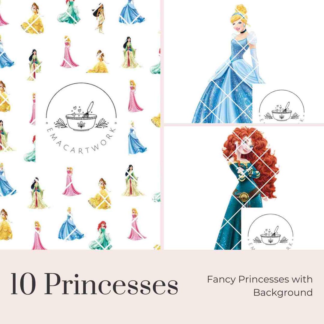 Ten Princess High Quality Individual Princess Portraits Digital ...