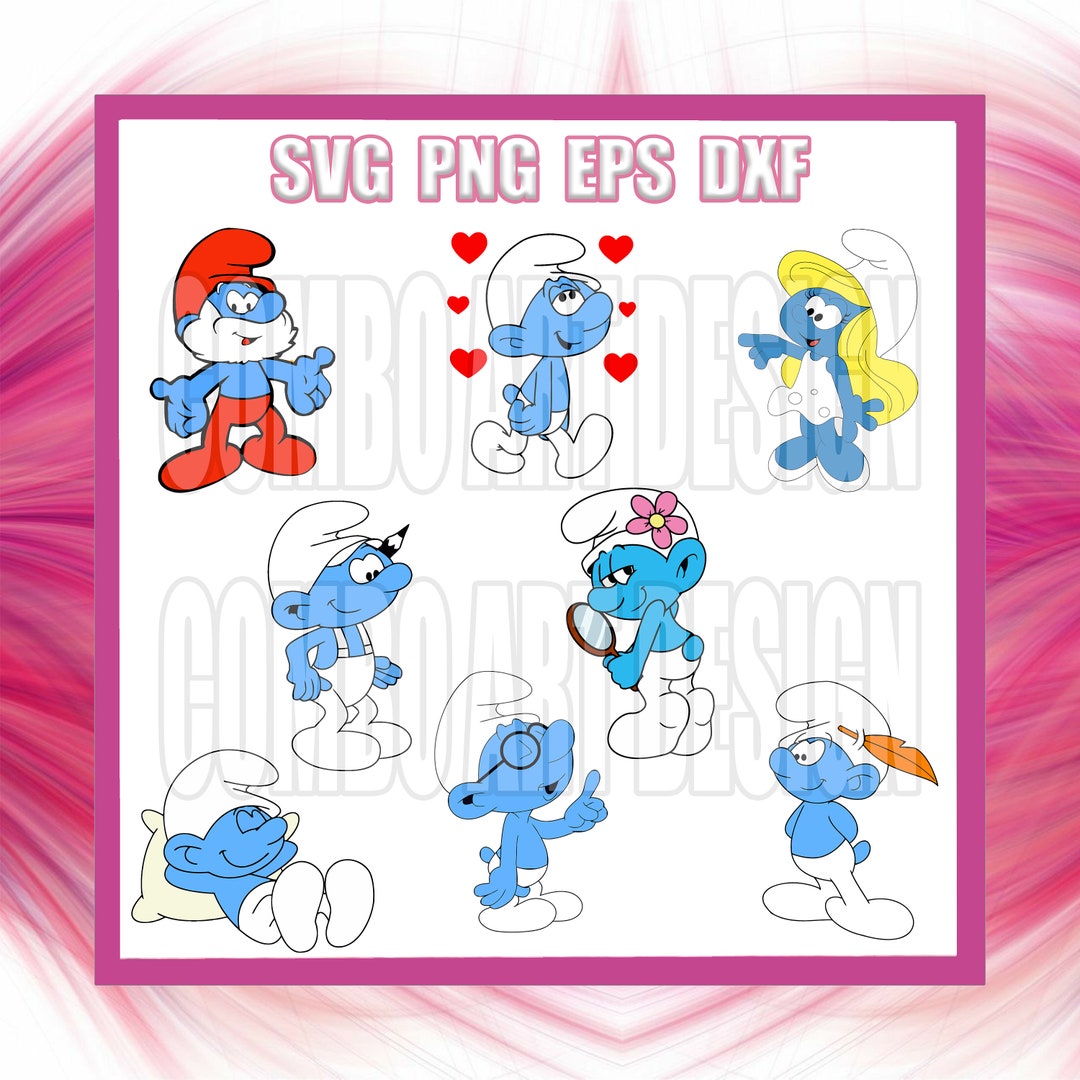 Smurfs SVG Bundle, Smurfs Birthday, Smurfs Font, Smurfs Png, Smurfs ...