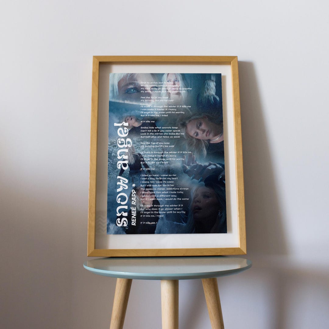 Reneé Rapp Digital Poster - Snow Angel Lyrics - Etsy