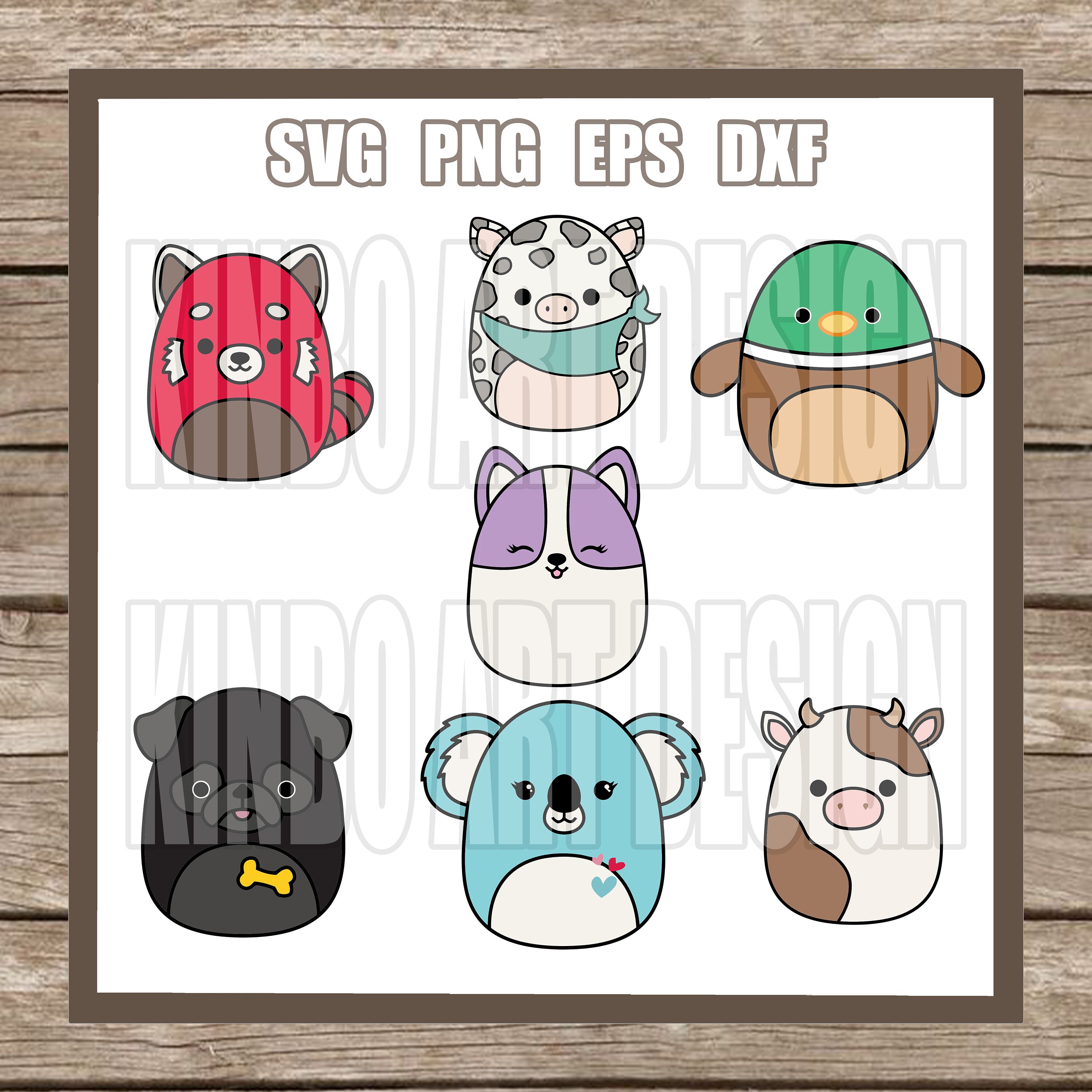 Squishmallow Squad Bundle Collection Layered SVG Files, DXF, PNG ...