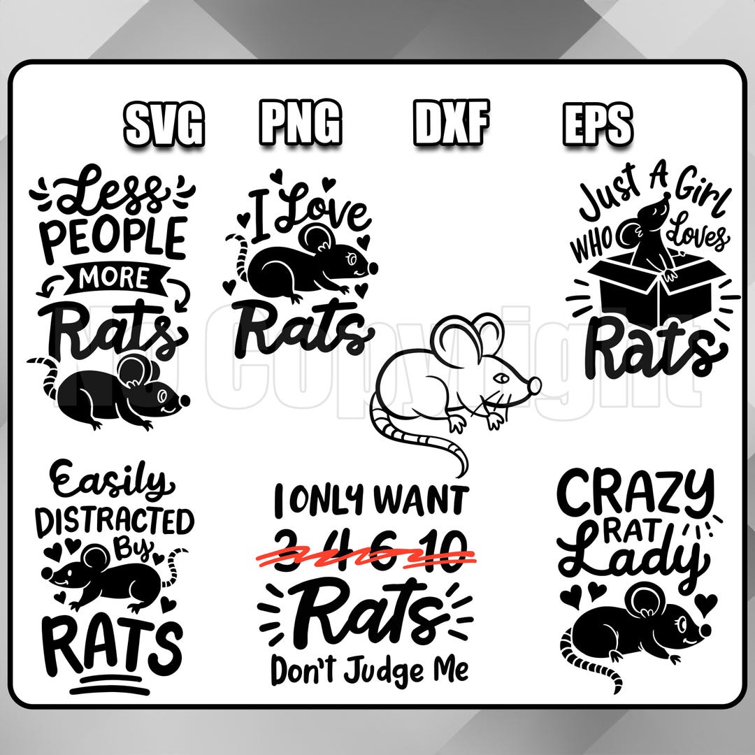 Rat SVG, Rats SVG, Mouse Cricut, Rat Clipart, Rat Silhouette, Rats Clip ...