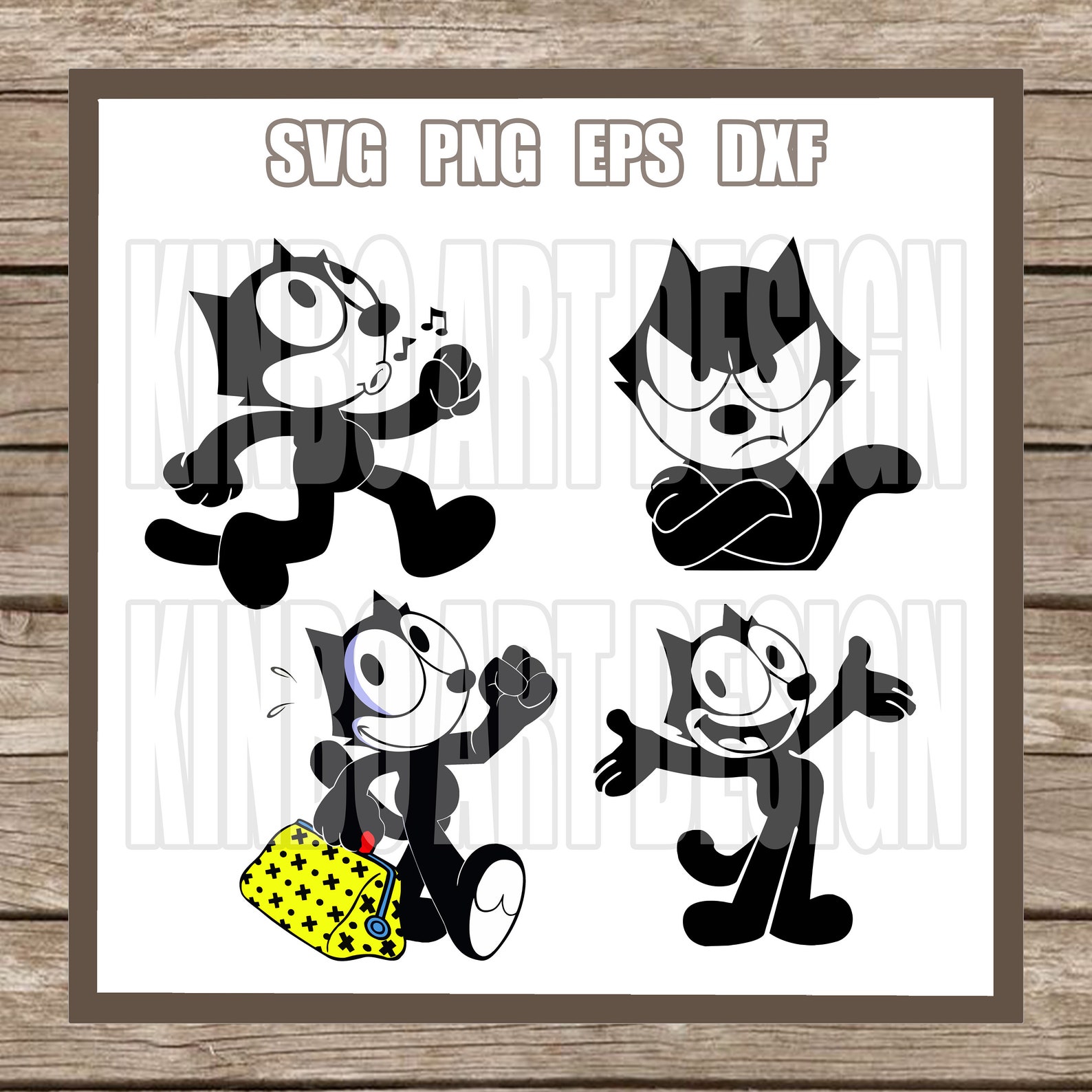 Felix the Cat SVG Cut File, Vintage Cartoon, Laughing, Clipart, Cat ...