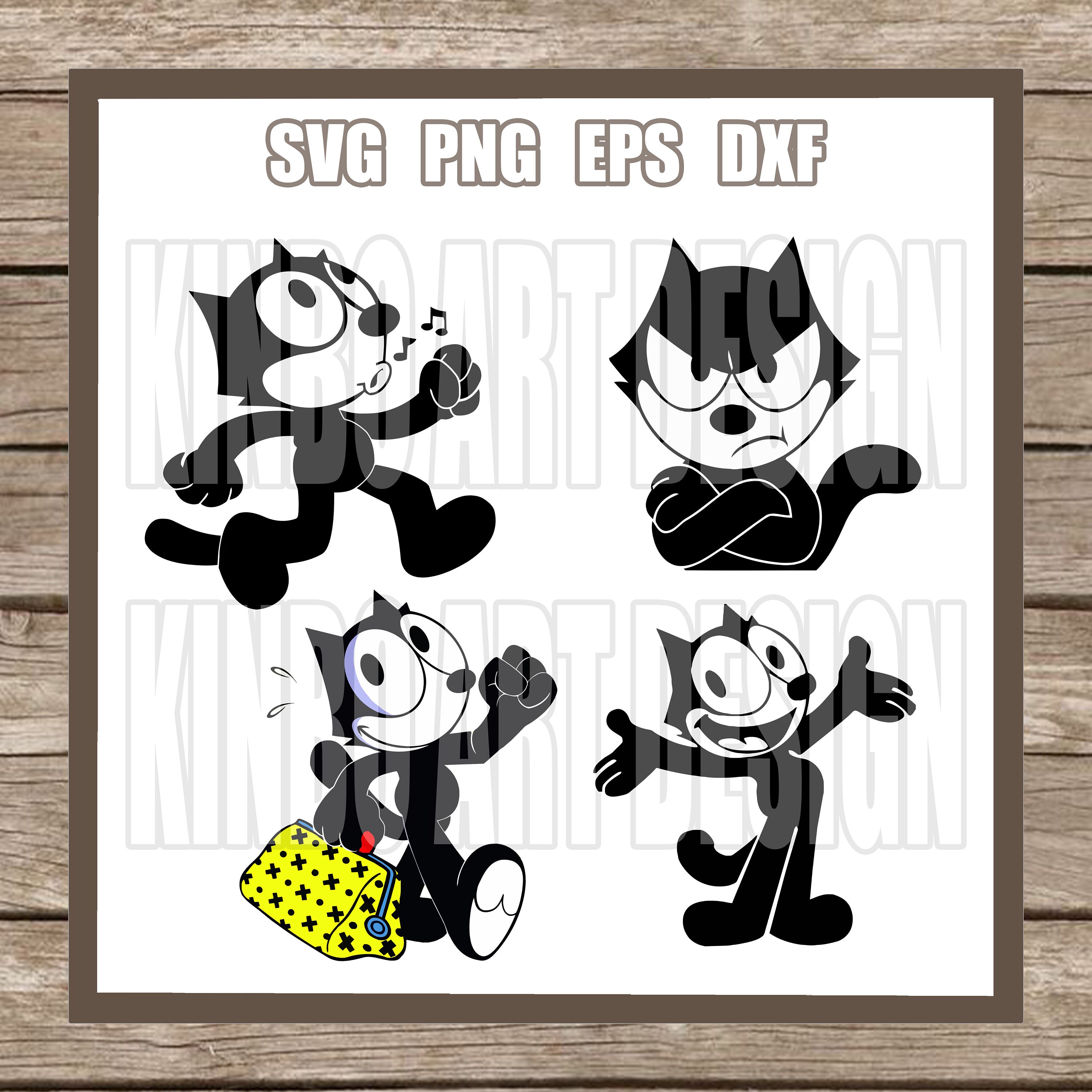 Felix the Cat SVG Cut File, Vintage Cartoon, Laughing, Clipart, Cat ...