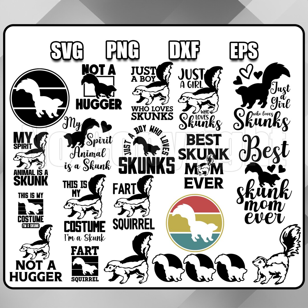 Skunk SVG Bundle, Skunk Dxf, Skunk Png, Skunk Vector, Skunk Clipart ...