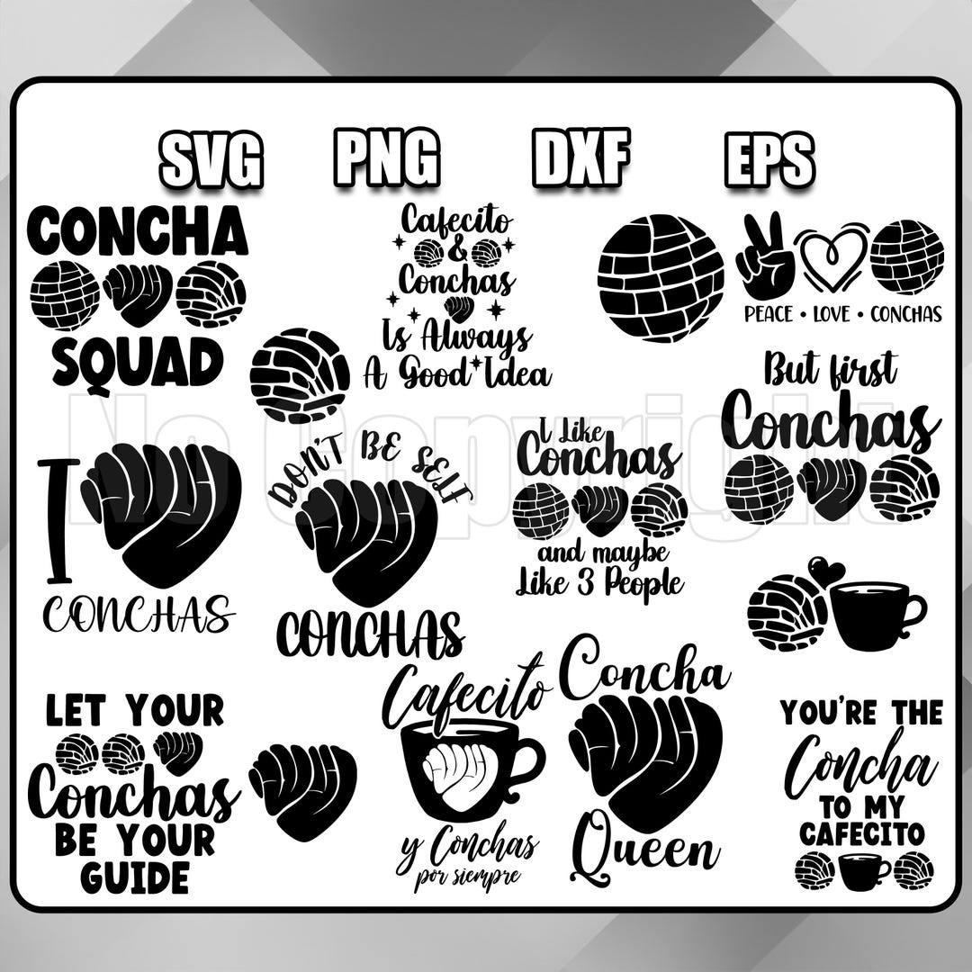 Concha Svg Bundle,concha Svg,pan Dulce Svg,mexican Bread Png,sweet ...