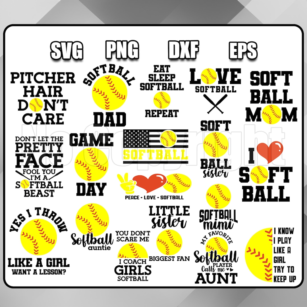 Softball SVG Bundle, Softball SVG File, Softball Shirt SVG, Softball ...